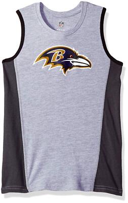 NFL Baltimore Ravens Youth Boys Fan Gear Gray Tank Top Shirt, Medium 10 ...
