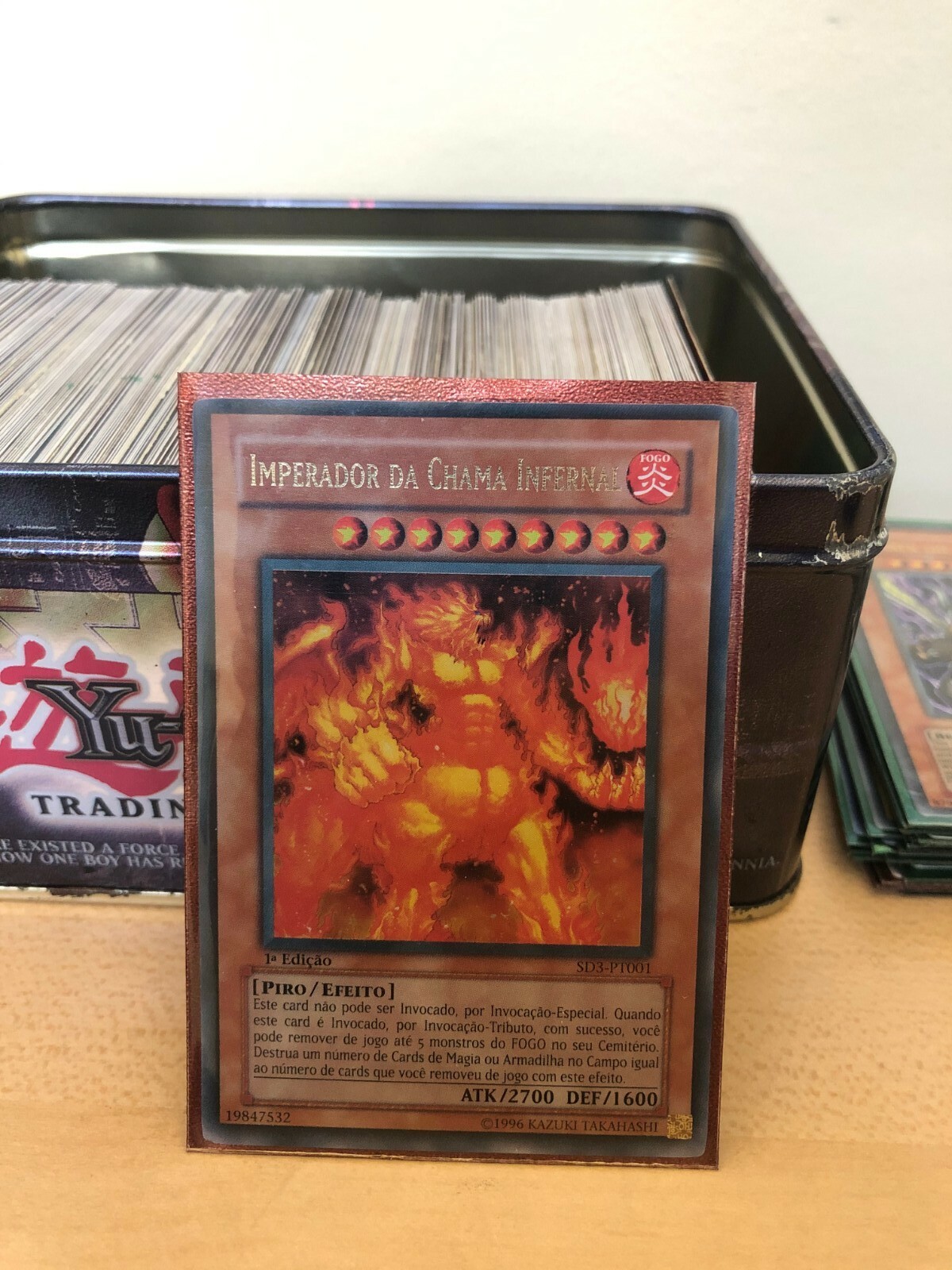 SUPER RARE! Yugioh Infernal Flame Emperor SD3-PT001 1st Edition Holo ...