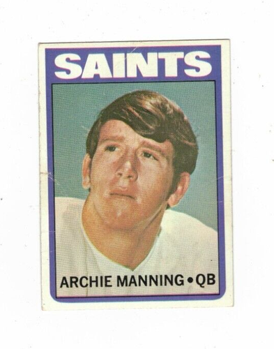 1972 Topps Football ARCHIE MANNING New Orleans Saints Rookie #55 VG | eBay