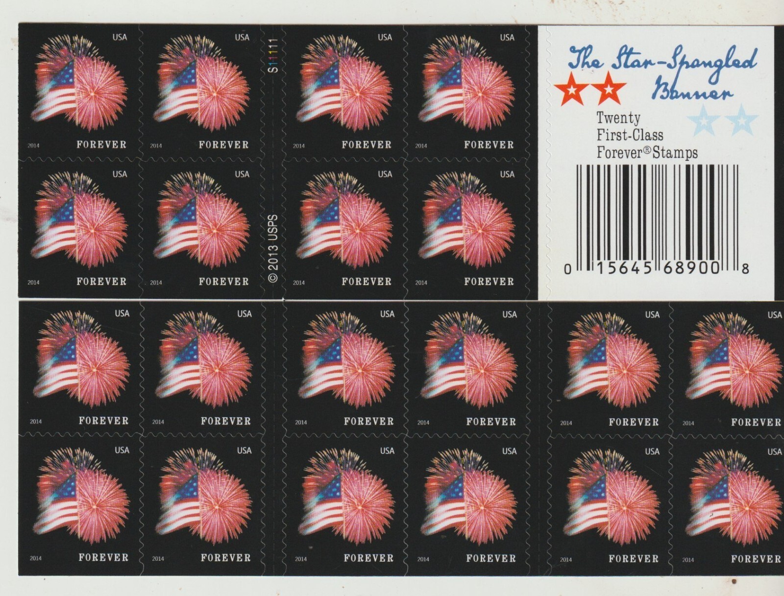USPS Sheet of 20 Star Spangled Banner Stamps 1 ounce first class rate ...