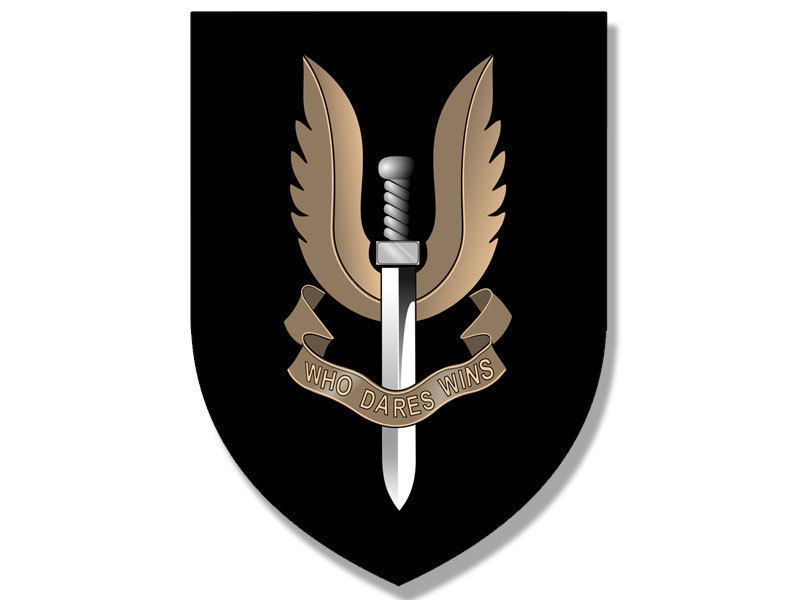 4" black shield sas who dares win seal car bumper sticker decal usa ...