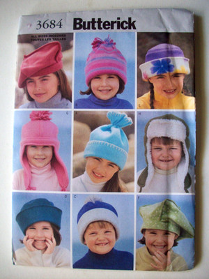 Child caps hats EASY pattern 3684 size S M L UNCUT | eBay