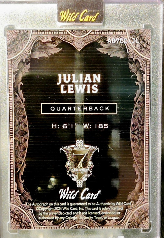 2024 Wild Card 7 Card Studs Julian Lewis Auto Chalk Shatter Rainbow Red ...