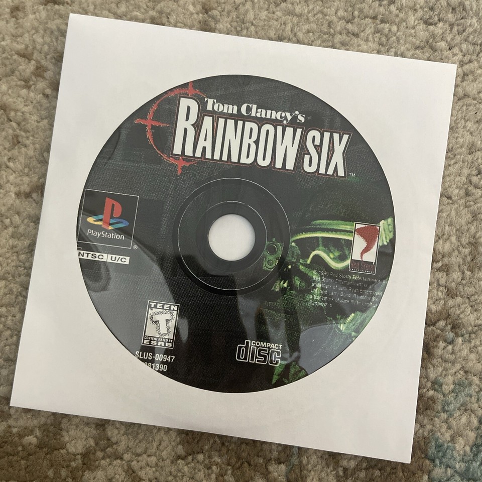🔥 Tom Clancy's Rainbow Six (PlayStation 1 PS1, 1999) Mint Disc Only ...