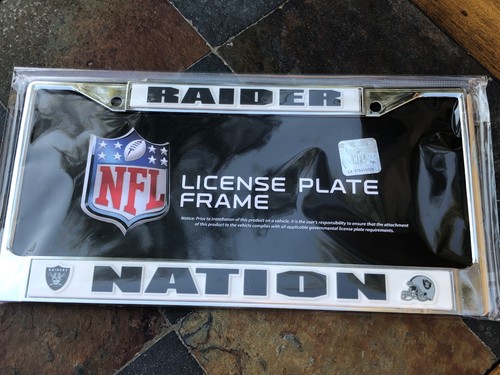 2 Las Vegas Raiders - RAIDER NATION - Chrome Metal License Plate Frames ...