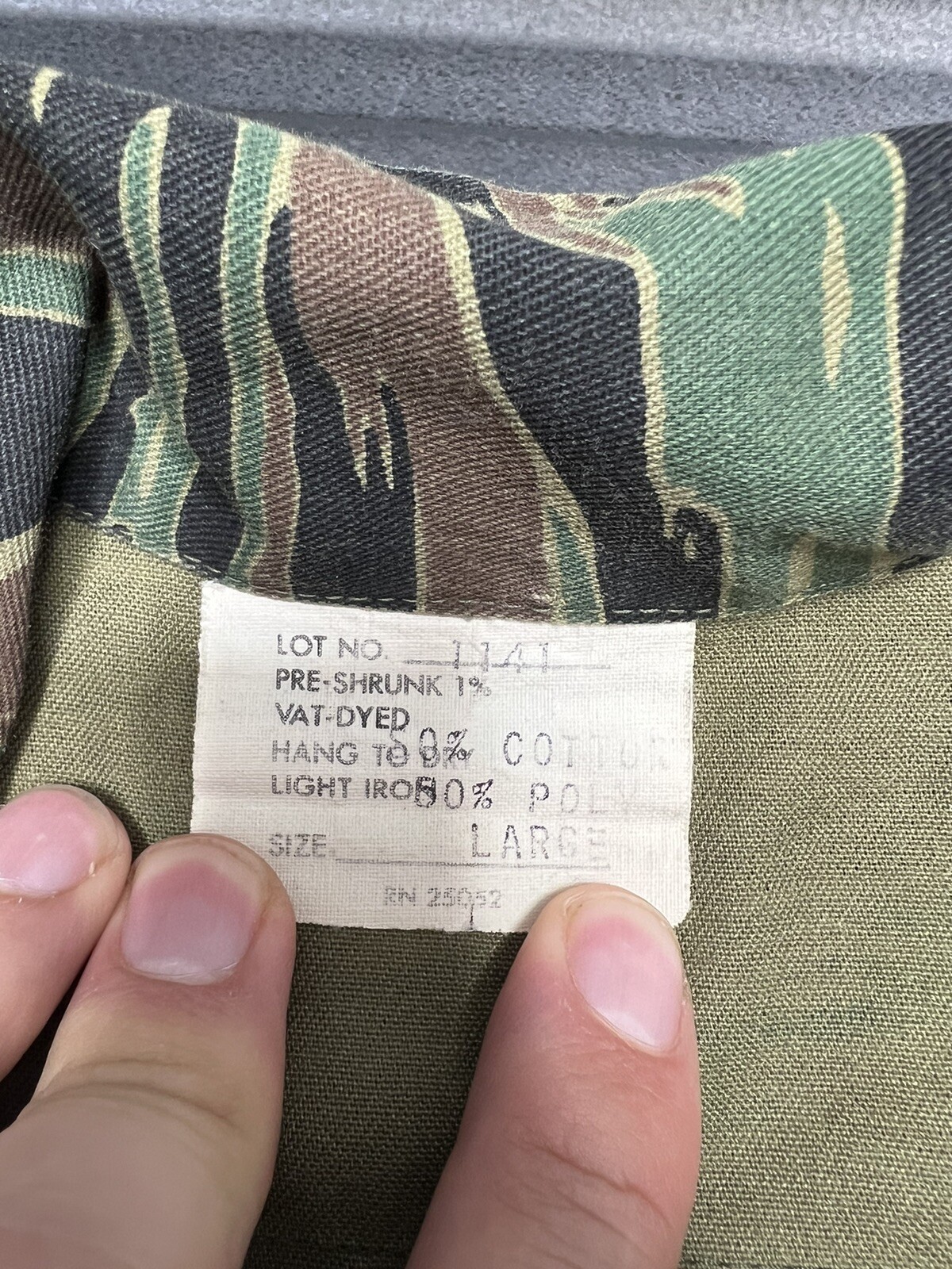 Vintage Combat Coat Men's Large Camo Vietnam Tiger Stripe Jacket Burk ...