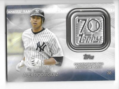 2021 Topps Update Alex Rodriguez 70th Anniversary Logo Patch Card No ...