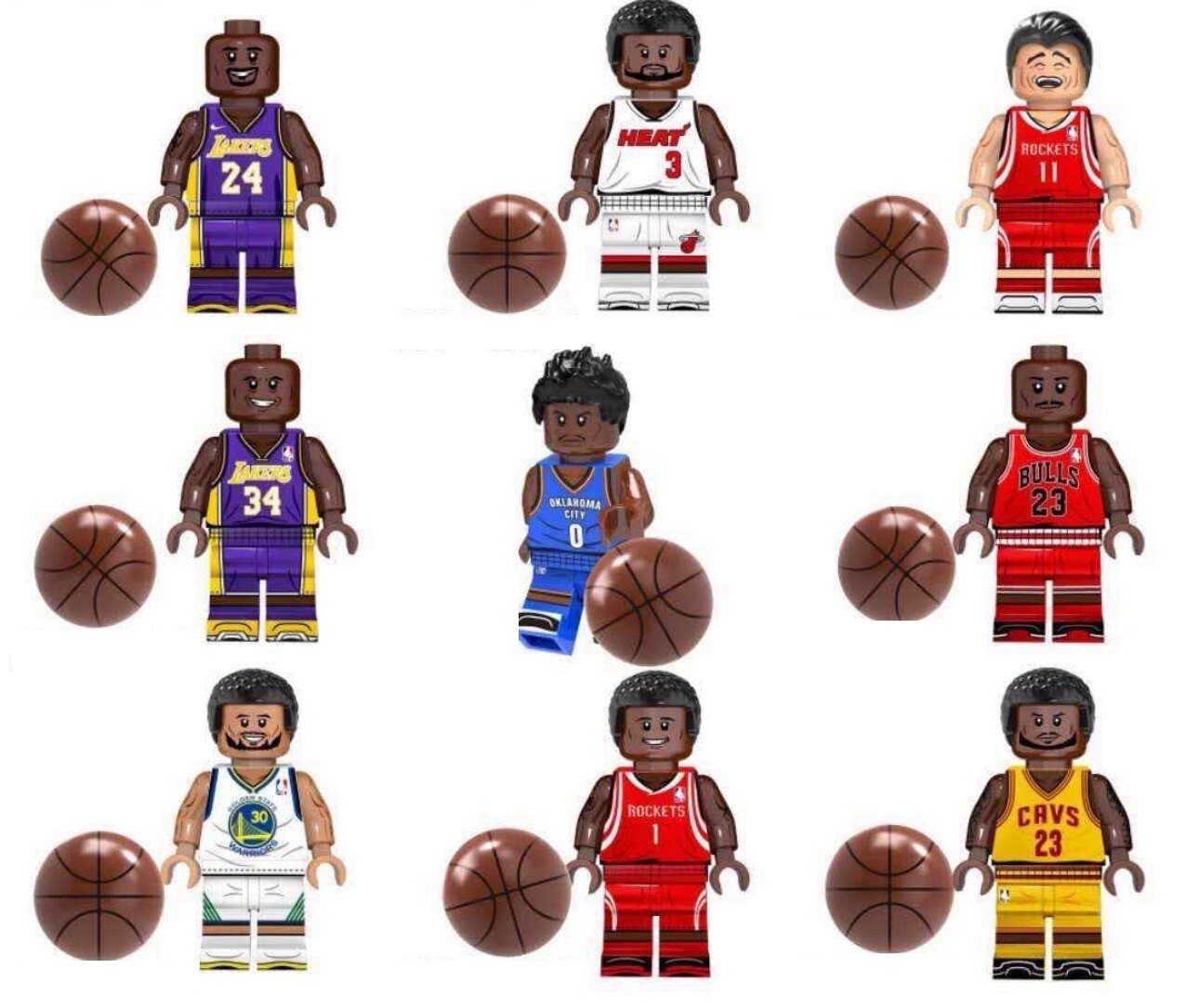 Lego Building Blocks BASKETBALL Minifigures Icon Figure Packs Kobe ...