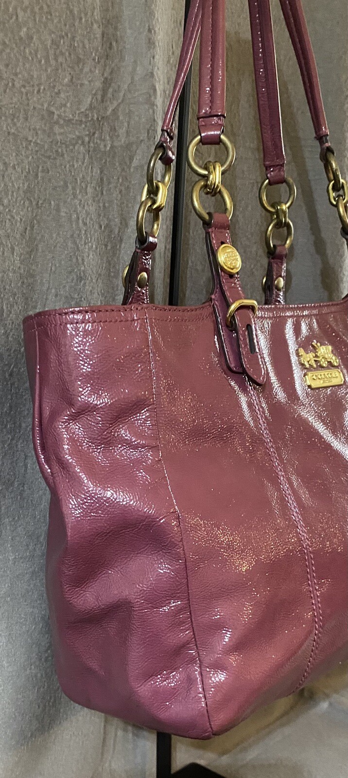 Coach Madison Mia Raspberry Patent Leather Tote Prelo… - Gem