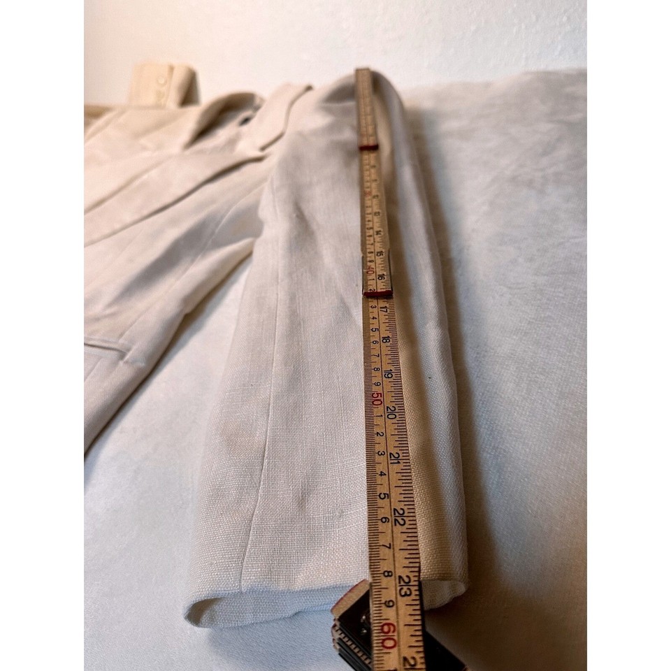 Vintage Giorgio St Angelo Cream Linen Blend Single Breast Blazer Womens ...