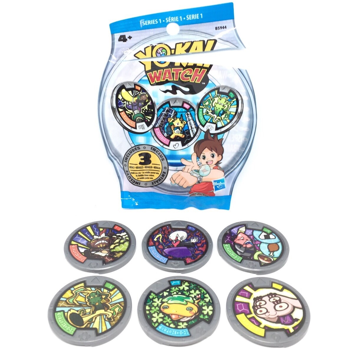 RARE Hasbro Yo-kai Watch Series 1 Medal Medallium Bundle Holo Awevil ...