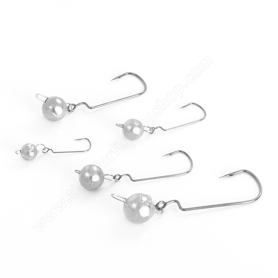 Offset Hooks with Cheb Flexi Jig Head Cheburashka Sinker Soft Lures ...