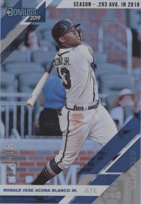 2019 Panini Donruss - Variation Ronald Acuña Jr. #87 Season Stat Line ...
