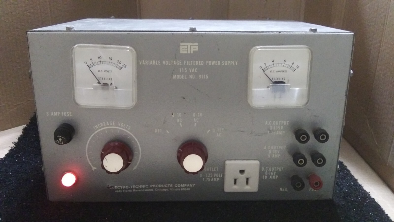 ETP Electro Technic 9115 Variable Voltage Filtered Power Supply VariAC No DC | eBay