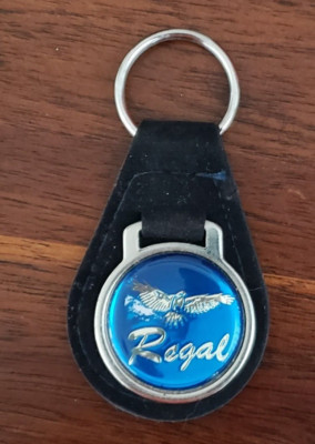 Vintage Buick Regal Keychain Blue Metal Emblem on Black Suede Style ...