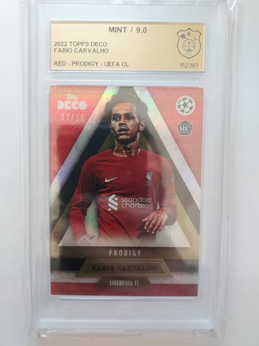 Topps Deco 22/23 Fabio Carvalho NUMBERED 07/10 Liverpool GSG Graded ...