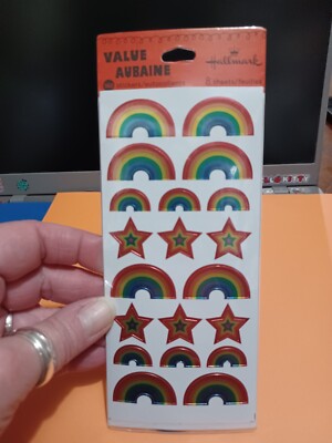 Hallmark Sticker Packs Vintage Style Foil Rainbows Or Glitter Hearts ...