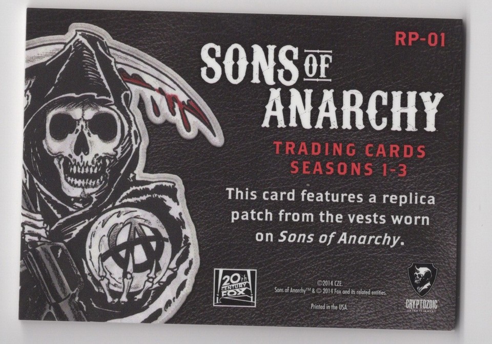Men of Mayhem SONS OF ANARCHY Seasons 1-3 Official Contraband Patch ...