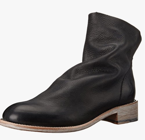 John Fluevog FOSTER Black Leather Slouchy Zip Ankle Boots Sz 7W WIDE | eBay