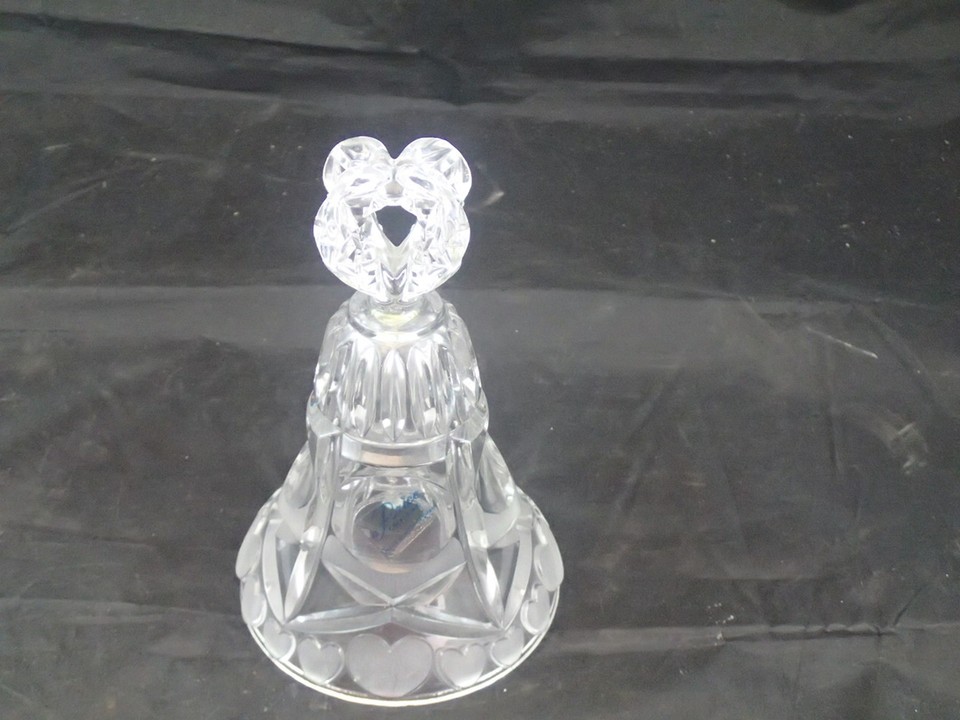 VINTAGE LEAD CRYSTAL A PRICE CREATIONS SATIN HEARTS LARGE 7" BELL - W ...