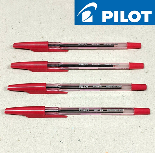 4 x PILOT Capped Ballpoint Pen Red 1.0mm Medium BP-S | eBay Australia