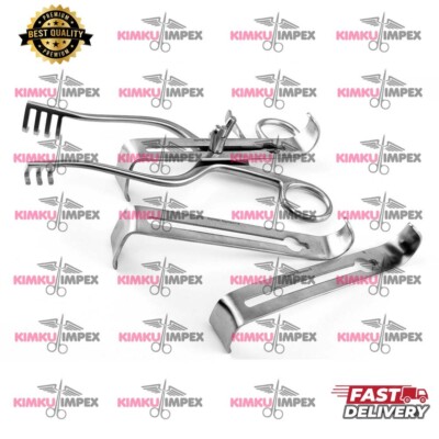 Henley Self Retaining Retractor with 3 Center Blades Surgical German ...