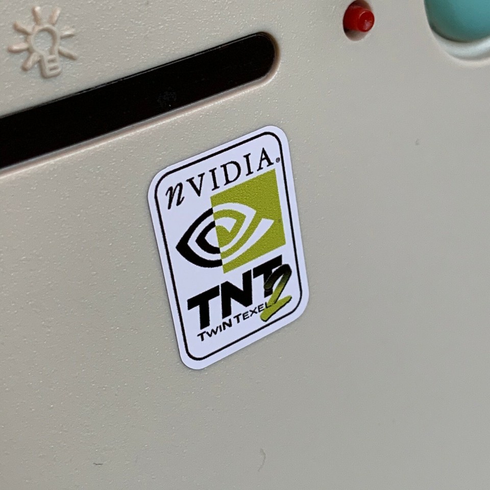 NVidia TNT2 RIVA Geforce 2 3 Ti4200 256 Vintage Retro PC Case Badge ...