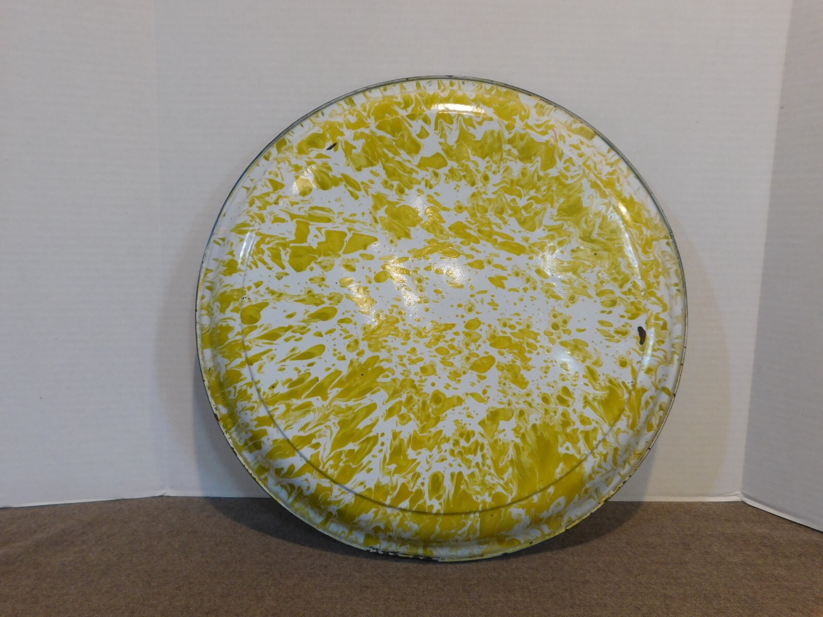 Vintage Yellow Spatterware Enamelware Tray 17-3/4" | eBay