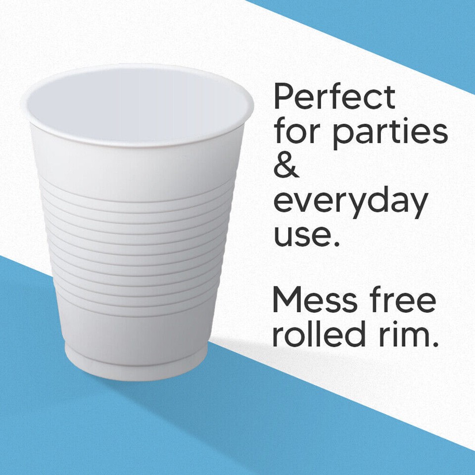 Disposable Plastic Cups White Reusable Drinking Vending Machine Cups ...