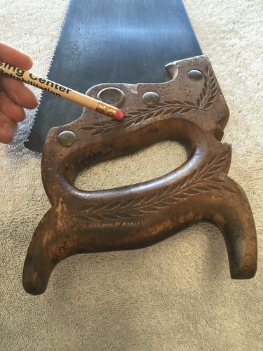 Vintage RARE Simonds Cross Cut Handsaw 8 Point 26" Blade straight back ...