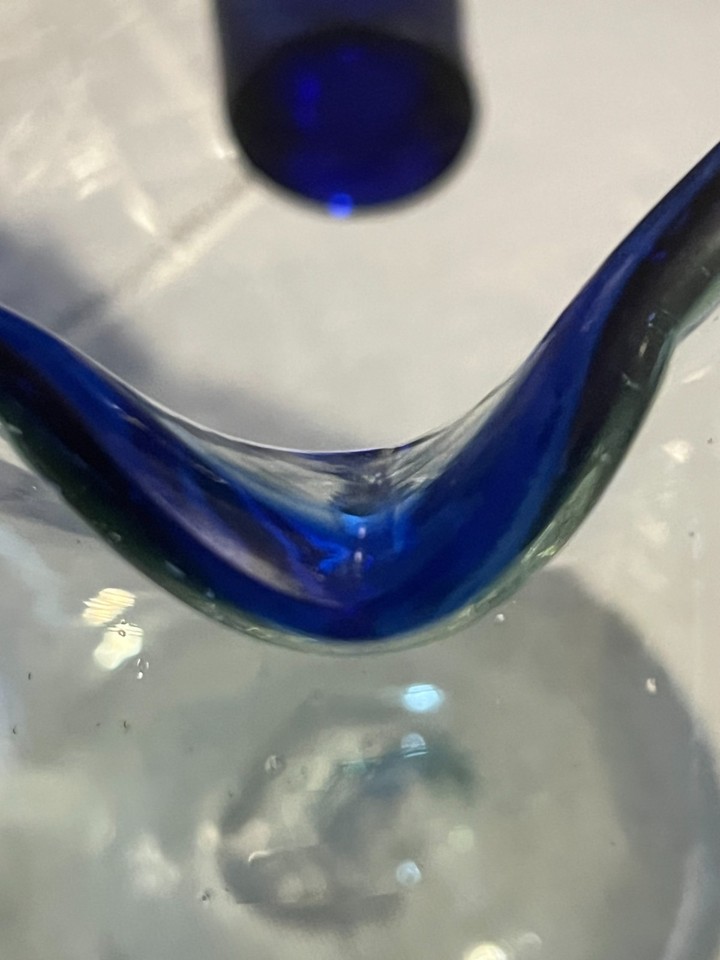 Vintage Mexican Hand Blown Glass small Pitcher Applied Handle with ...