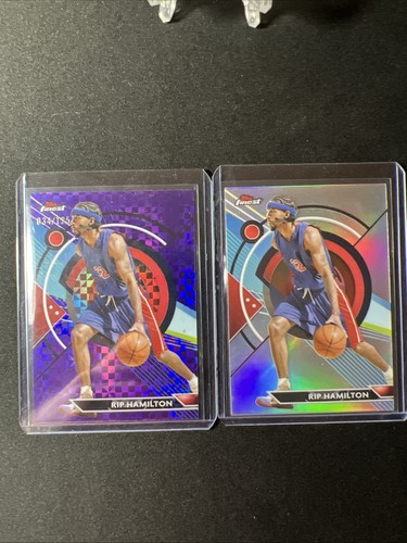 24 Topps Finest Rip Hamilton 2 Card Refractor Lot Silver & Purple /125 ...