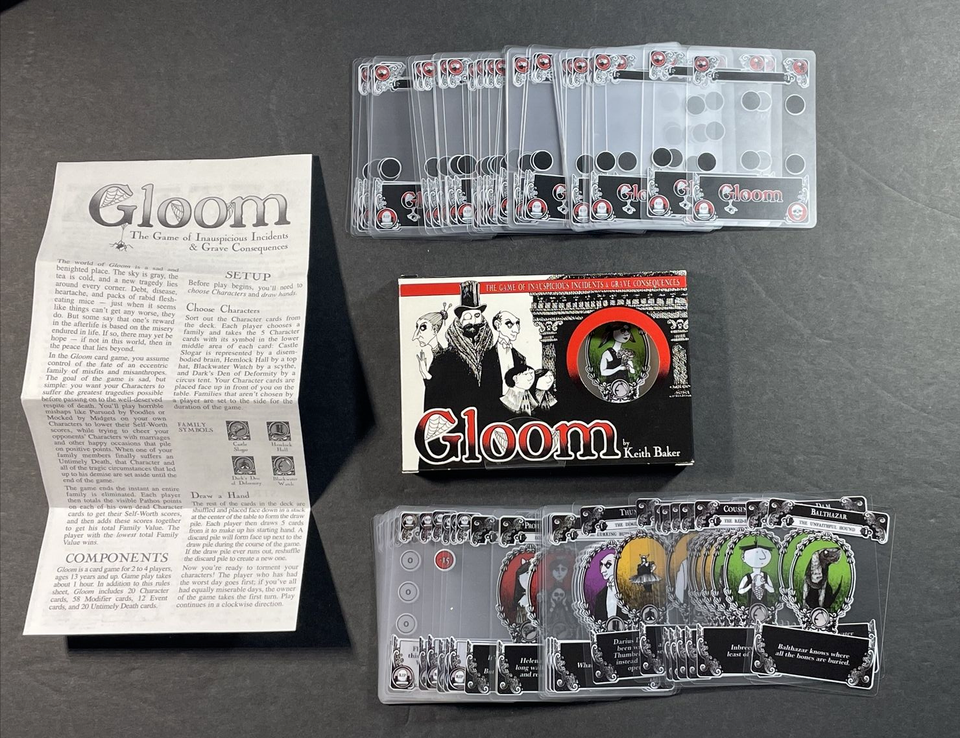 Gloom Card Game by Keith Baker - Legacy Edition - Plus 4 Expansion ...