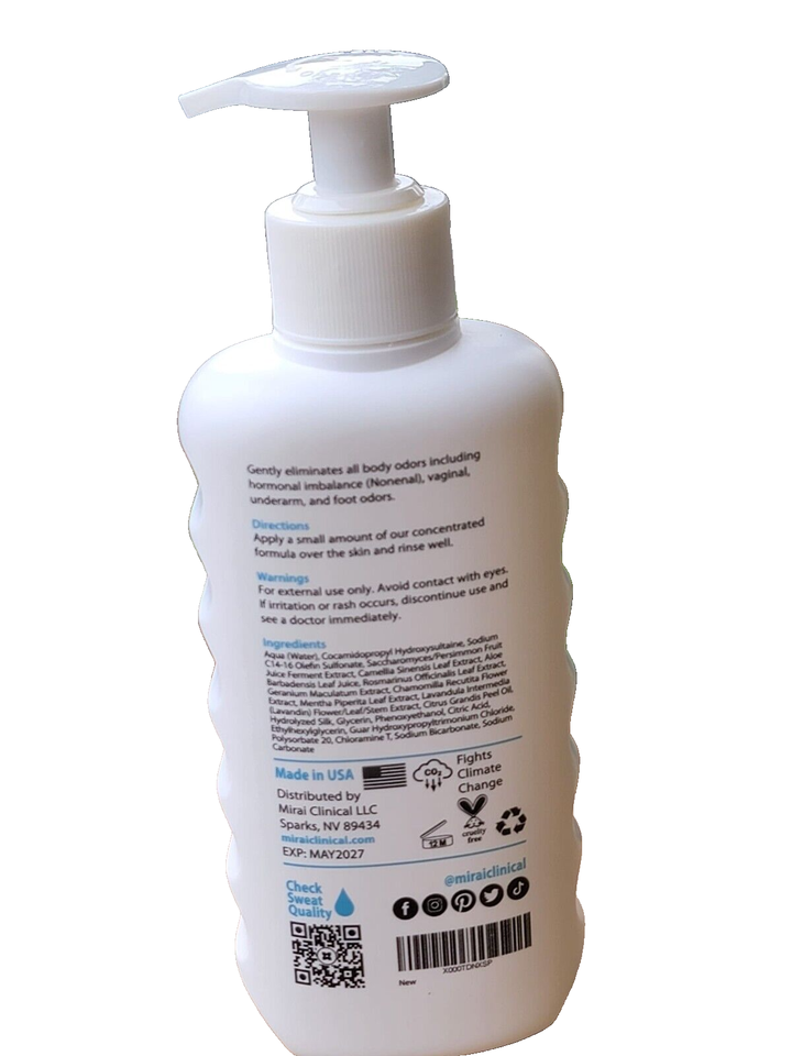 2 x Mirai Clinical Body Wash for Strong Body Odor Renewing Body ...