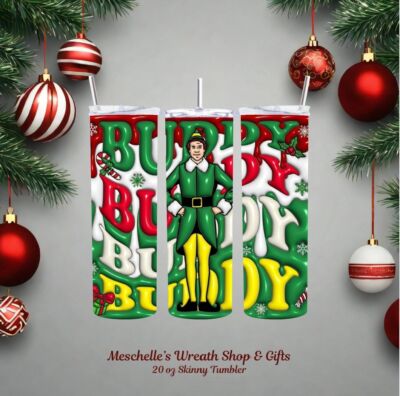 3D Puff Buddy Elf Tumbler 20oz Skinny Tumbler | eBay