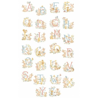 LBP cross stitch chart Le grand ABC « Lapinous » Bunny Rabbit Alphabet ...