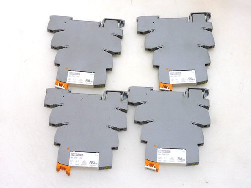 LOT OF 4 PHOENIX CONTACT RELAY BASE 2966016 PLC-BSC-24DC/21-21 W ...