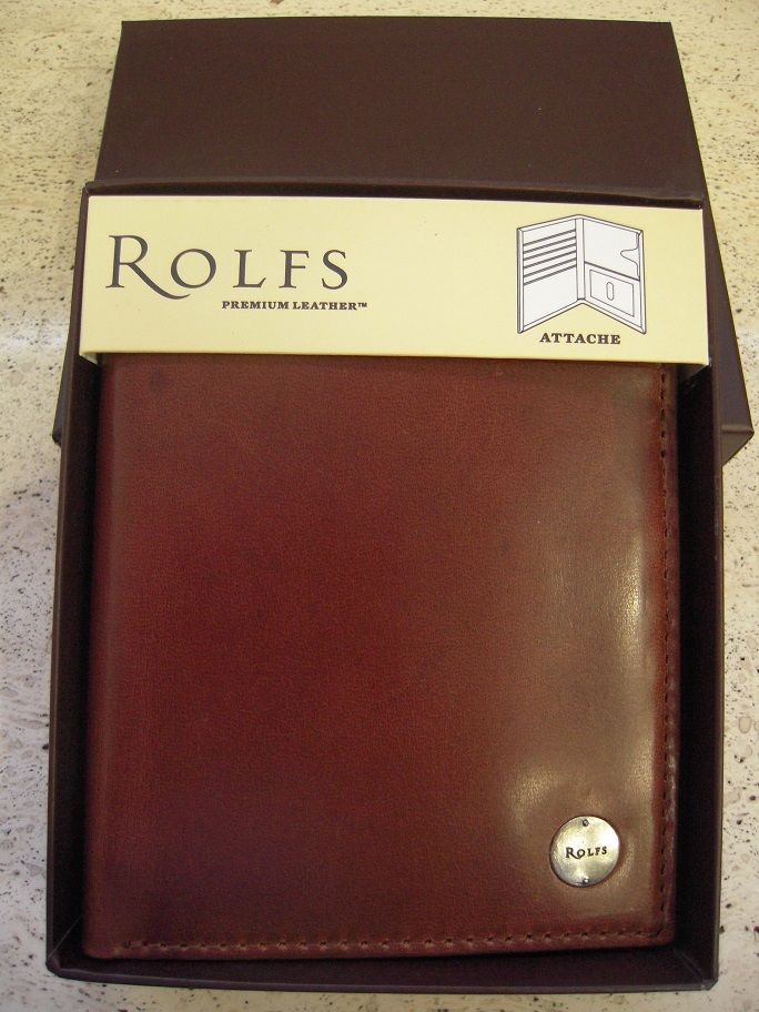 BROWN ROLFS Men's wallet 21 credit card slots Genuine Premium Leather ...