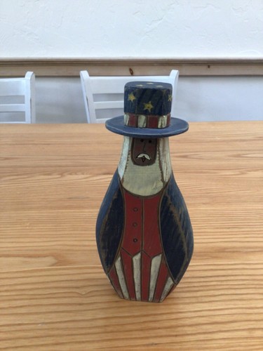Primitive Uncle Sam Folk Wood Art Carving,great for 4th of July | eBay