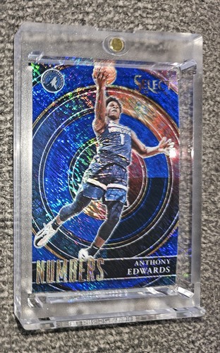 Anthony Edwards TIMBERWOLVES 2020-21 SELECT NUMBERS RC BLUE SHIMMER ...