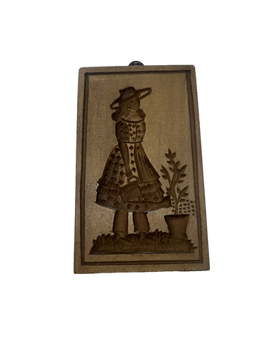 Swiss Wood Springerle Butter Cookie Stamp Press Mold Gardener Hand Made ...