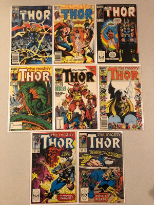 Thor, Lot of 8, 329 335 336 341 363 373 401 403, Marvel Comics, Copper ...