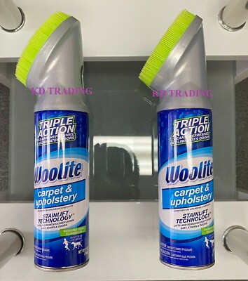 (2-Pack) Woolite CARPET UPHOLSTERY Foam Cleaner Odor Stain Remover with ...