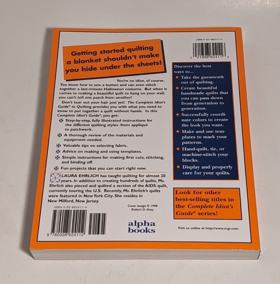 *NEW* The Complete Idiot's Guide: Complete Idiot's Guide to Quilting ...