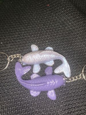 Handmade Resin Koi Keychain 2 Pieces lavender and light blue | eBay