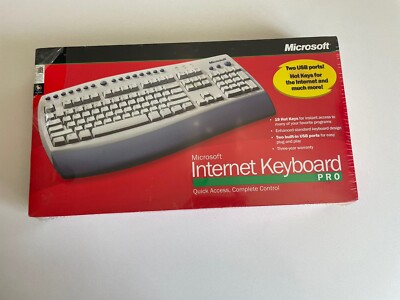 Vintage 2000 Microsoft Internet Keyboard Pro C1700001 Wired Factory ...