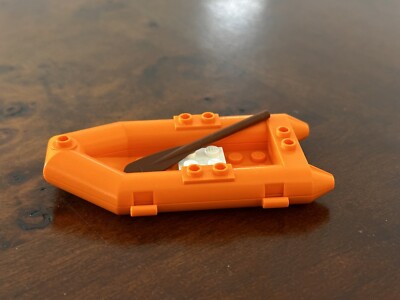 Lego Boat Inflatable Raft Rubber With Paddle Oar Dingy Orange Row Boat ...