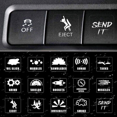 15pcs/Sheet Car Dashboard Button Switch On Off Sticker Decal Car ...