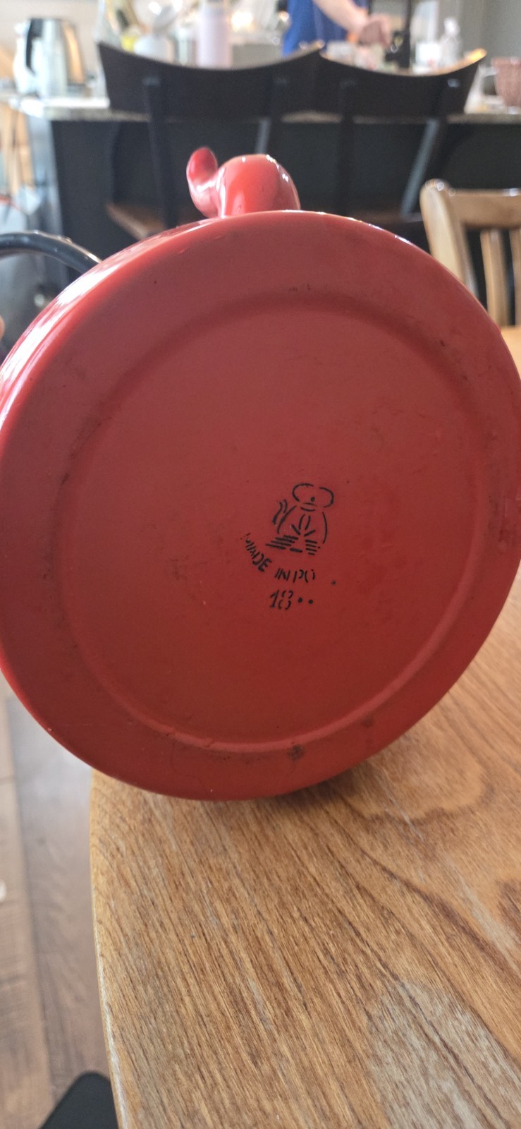 Red retro teapot, 1960's vintage metal LARGE (3 litres capacity) teapot ...