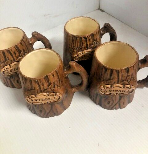 4--Vintage Treasure Craft Mug Arizona Tree Stump Souvenir USA Redwood ...